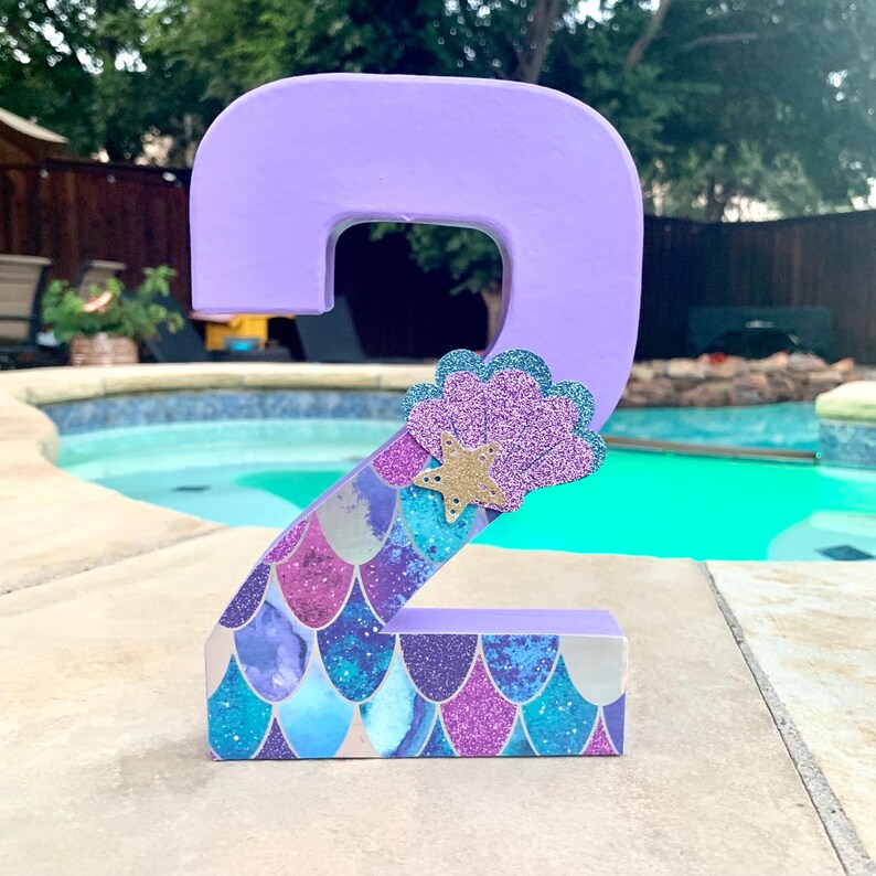 Mermaid Number Photo Prop: Under the Sea Birthday Decor - Etsy