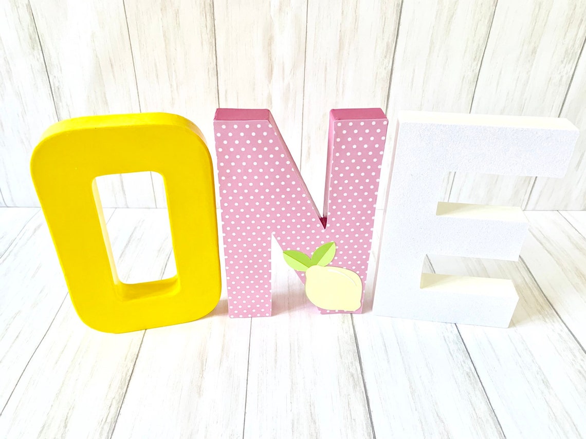 Pink Lemonade Party Pink Lemonade Birthday Block Numbers - Etsy