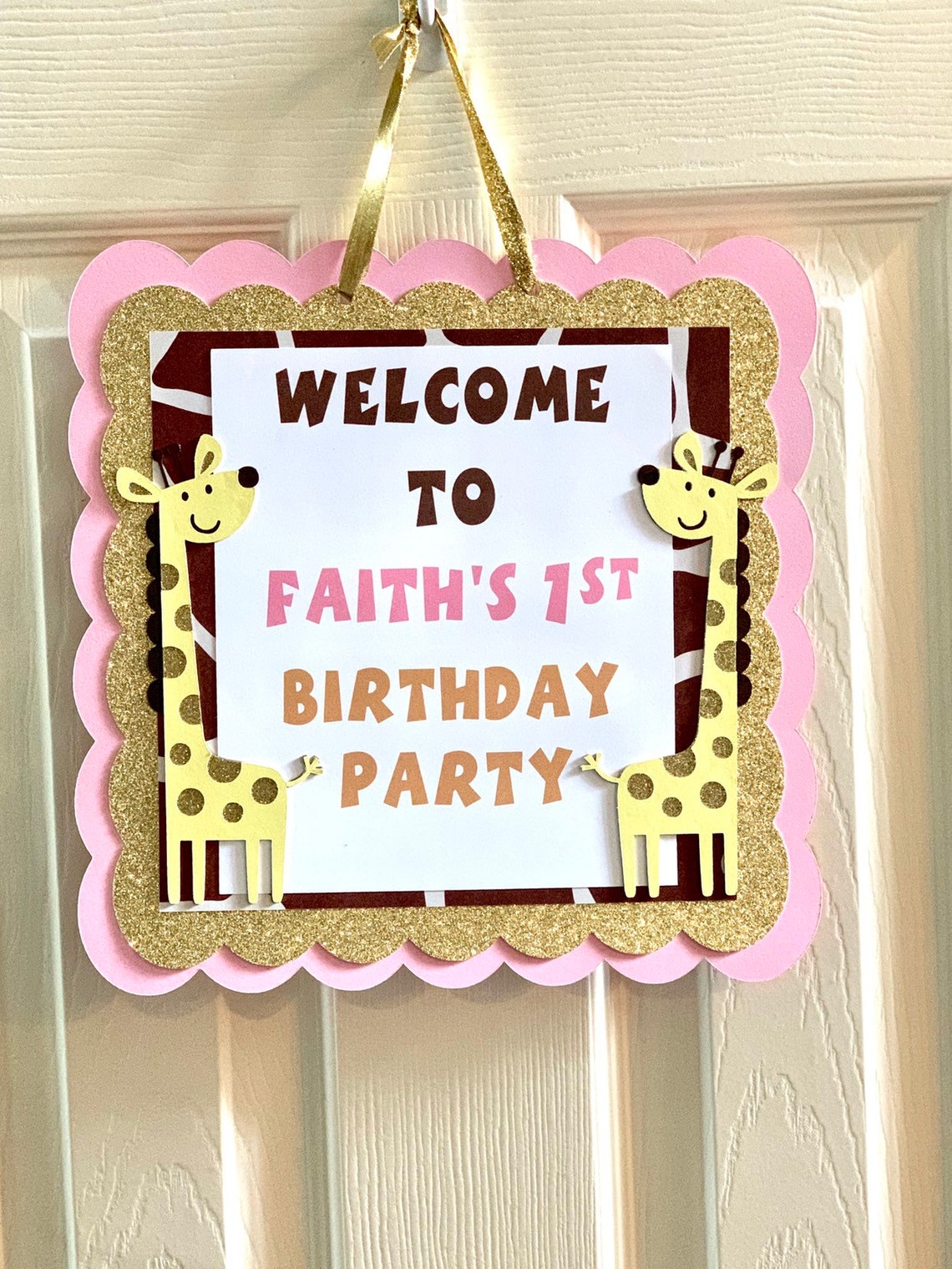Giraffe Door Sign 1st Birthday Giraffe Theme Party Giraffe - Etsy