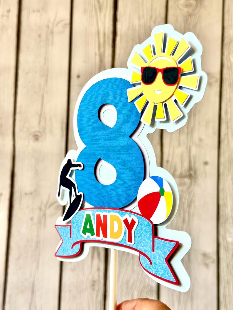 Pool Party Cake Topper: Splish Splash Summer Birthday Decor - Etsy