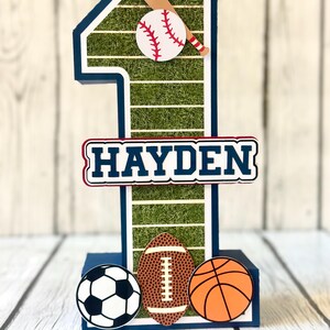 Personalized 3D Sports Number Centerpiece: Football, Soccer Birthday ...