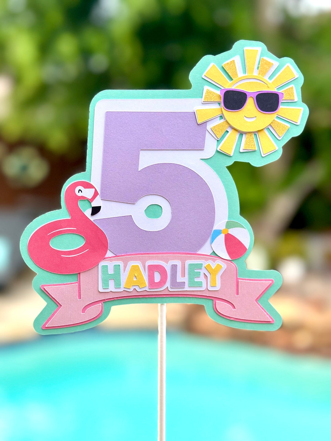 Pool Party Cake Topper, Pool Party Decor, Summer Party, Splish Splash ...