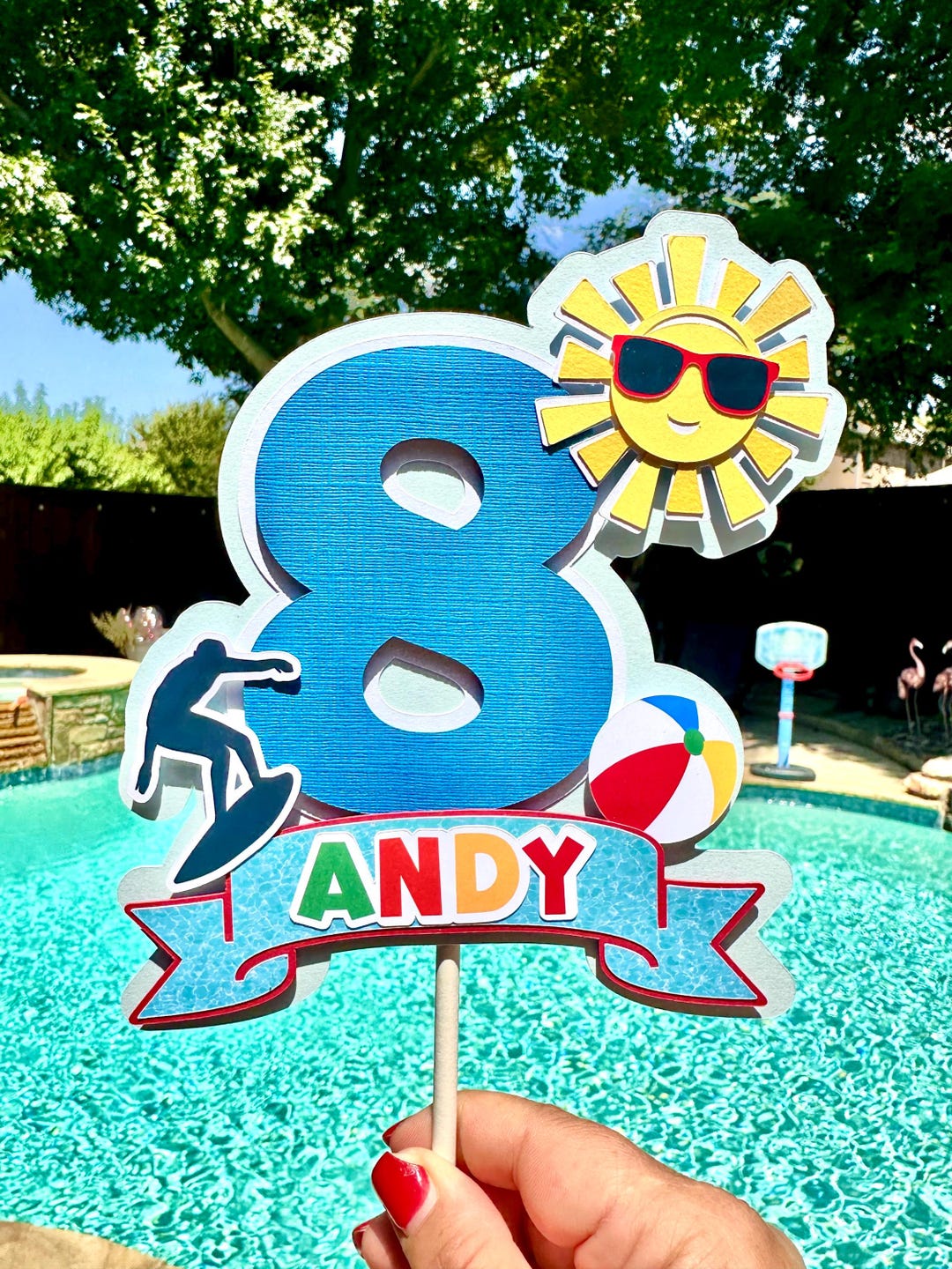 Pool Party Cake Topper: Splish Splash Summer Birthday Decor - Etsy