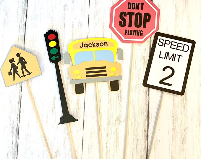 School Bus Centerpiece Sticks School Bus Party School Bus - Etsy