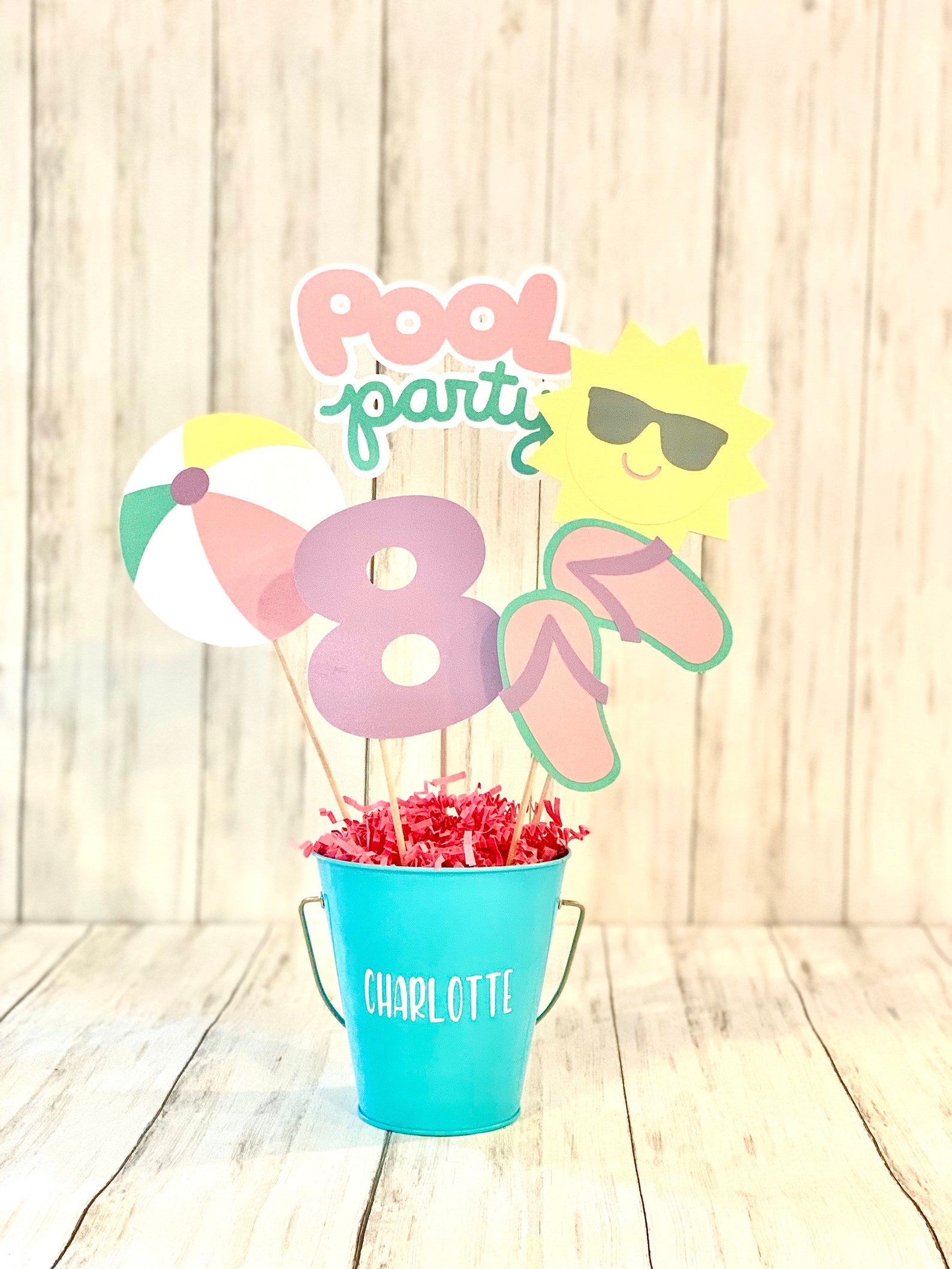 Pool Party Centerpiece: Personalized Birthday Photo Prop - Etsy