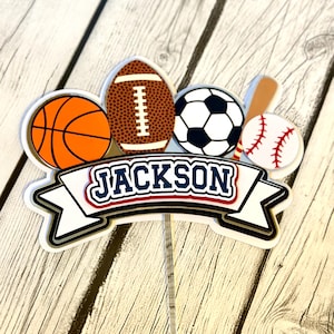 Sports Birthday Cake Topper: Football, Soccer, Baseball Party Decor - Etsy