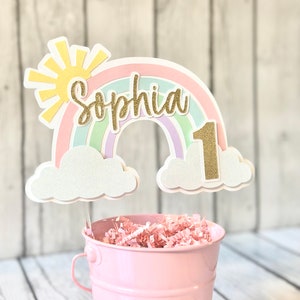 Rainbow Birthday Cake Topper, Rainbow Party Decorations, Birthday Photo ...