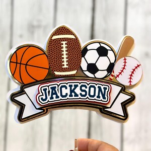 Sports Birthday Cake Topper: Football, Soccer, Baseball Party Decor - Etsy