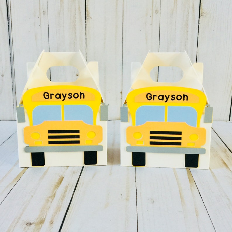 School Bus Goody Bags School Bus Party Favor Boxes School - Etsy