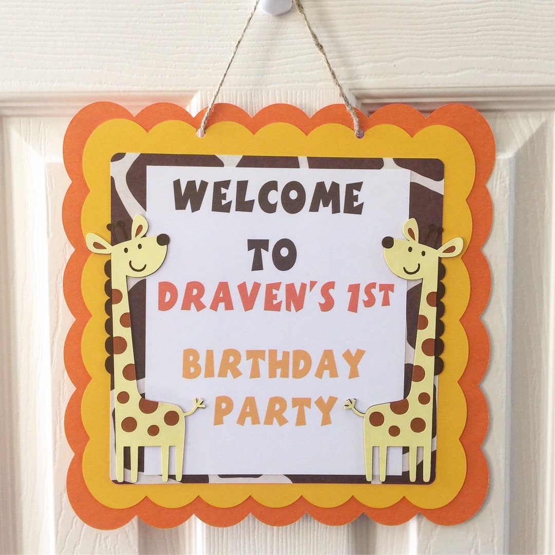 Giraffe Door Sign, 1st Birthday, Giraffe Theme Party, Giraffe Birthday ...