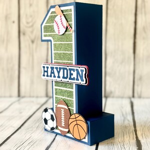 Personalized 3D Sports Number Centerpiece: Football, Soccer Birthday ...
