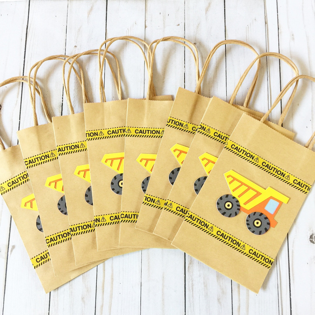 Construction Truck Party Favor Bags: Birthday Goody Bags, Set of 8 - Etsy