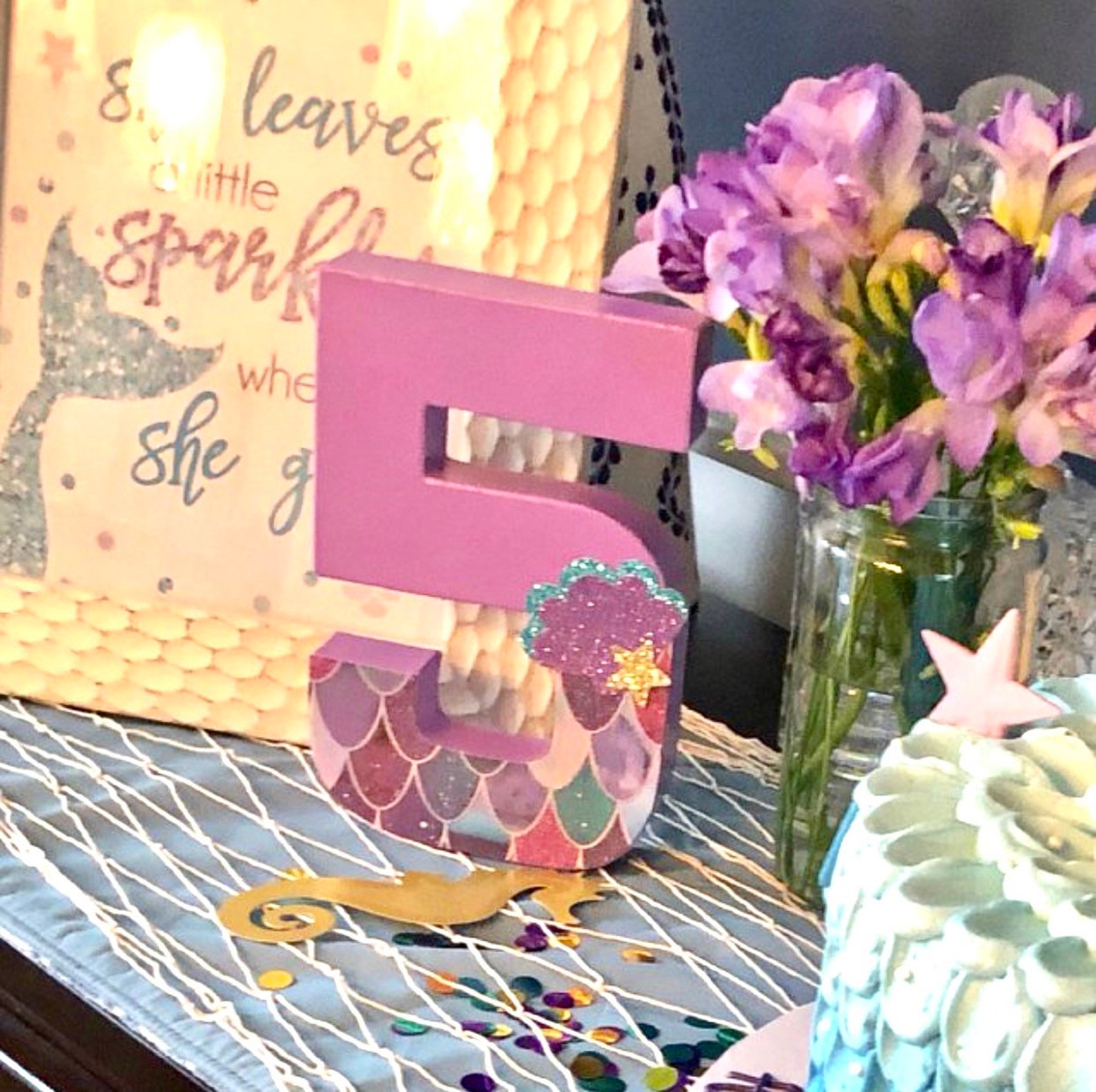 Mermaid Party Mermaid Centerpiece Mermaid Theme Number Photo - Etsy