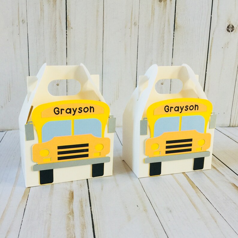 School Bus Goody Bags School Bus Party Favor Boxes School - Etsy