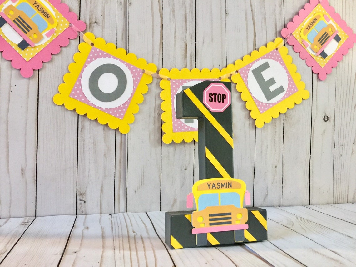 School Bus Centerpiece School Bus Age Number School Bus - Etsy
