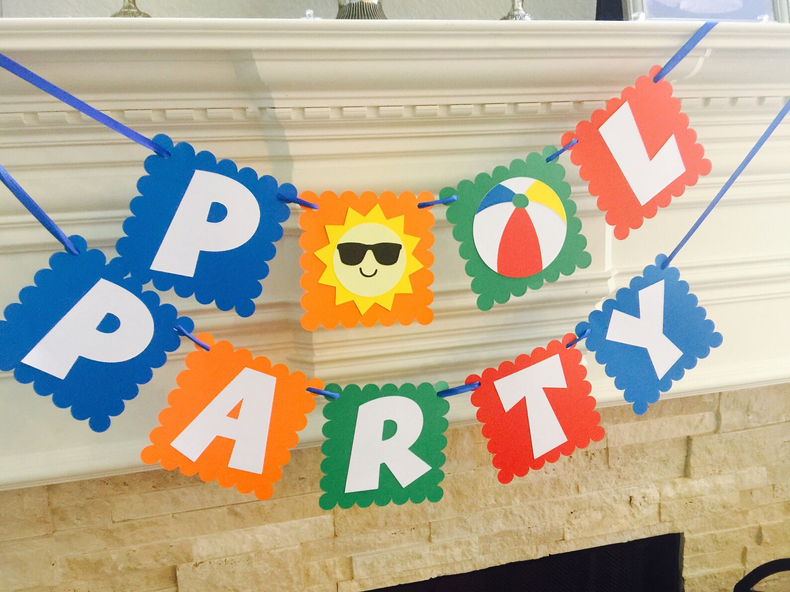 Pool Party Banner Pool Party Decorations Happy Birthday | Etsy