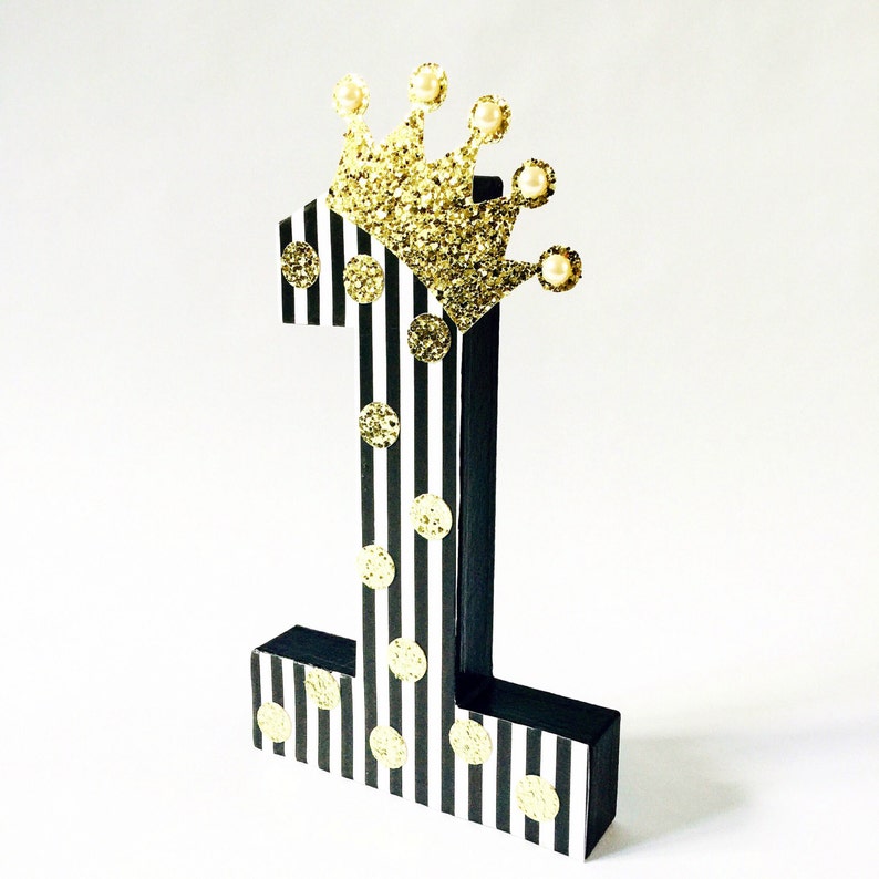 Gold Glitter Crown Number: Pink Princess First Birthday Decor - Etsy