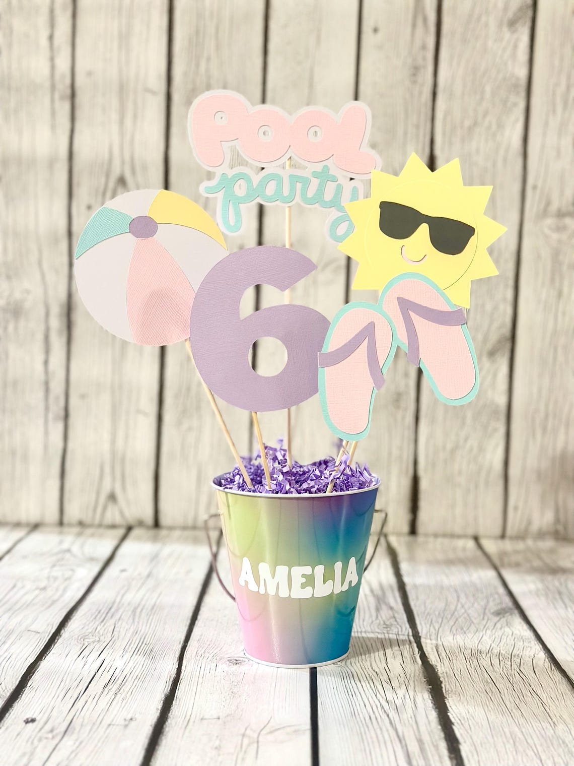 Pool Party Centerpiece: Personalized Birthday Photo Prop - Etsy