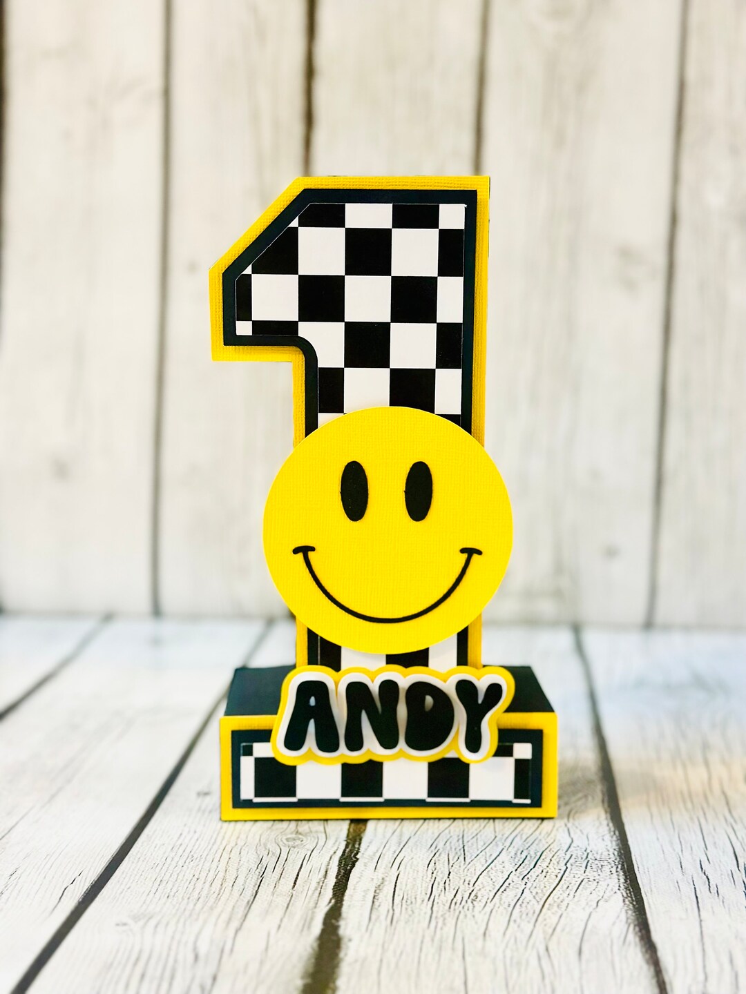 3D Number, Personalized Cardstock Number, One Happy Dude Birthday, One ...