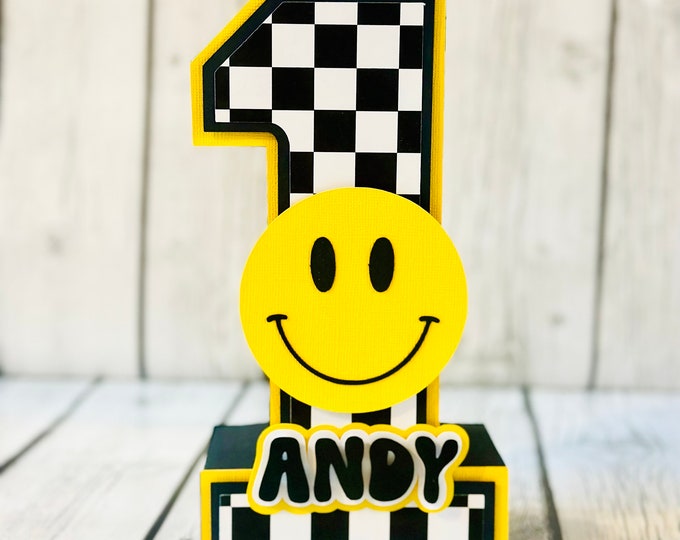3D Number, Personalized Cardstock Number, One Happy Dude Birthday, One ...