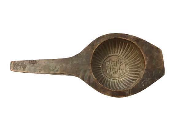 Antique Asian Hand Carved Wood Rice Moon Cake Mold Spoon - Etsy