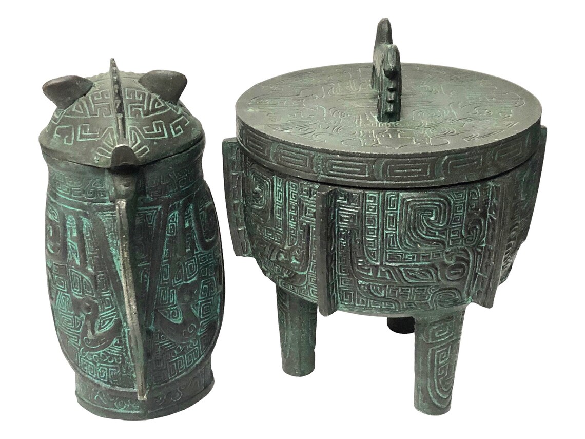 Vintage MCM James Mont Style Asian Ice Bucket and Pitcher - Etsy