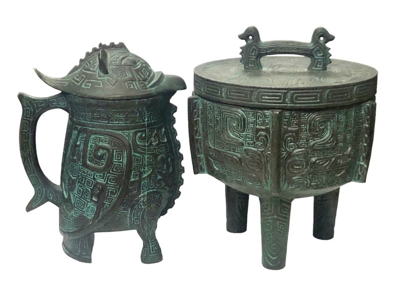 Vintage MCM James Mont Style Asian Ice Bucket and Pitcher - Etsy