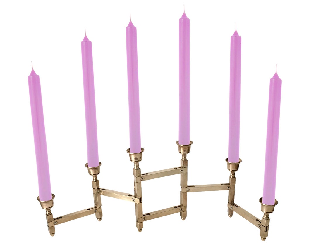 Vintage Brass Folding Candlestick Holder 6 Candles Mid-century Brass ...