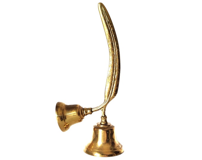 Vintage Brass Feather With Two Bells Quill Handle Dinner - Etsy
