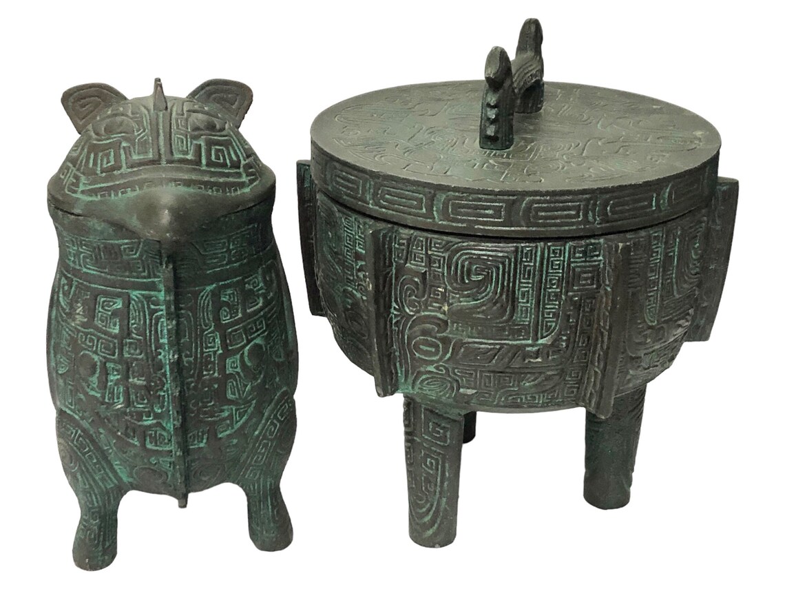Vintage MCM James Mont Style Asian Ice Bucket and Pitcher - Etsy