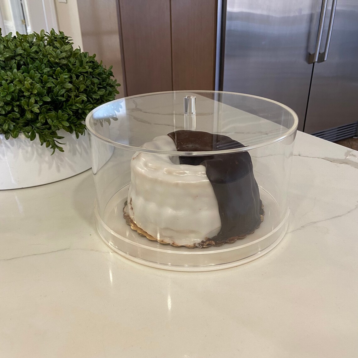 Lucite and Marble Cake Tray With Cover - Etsy