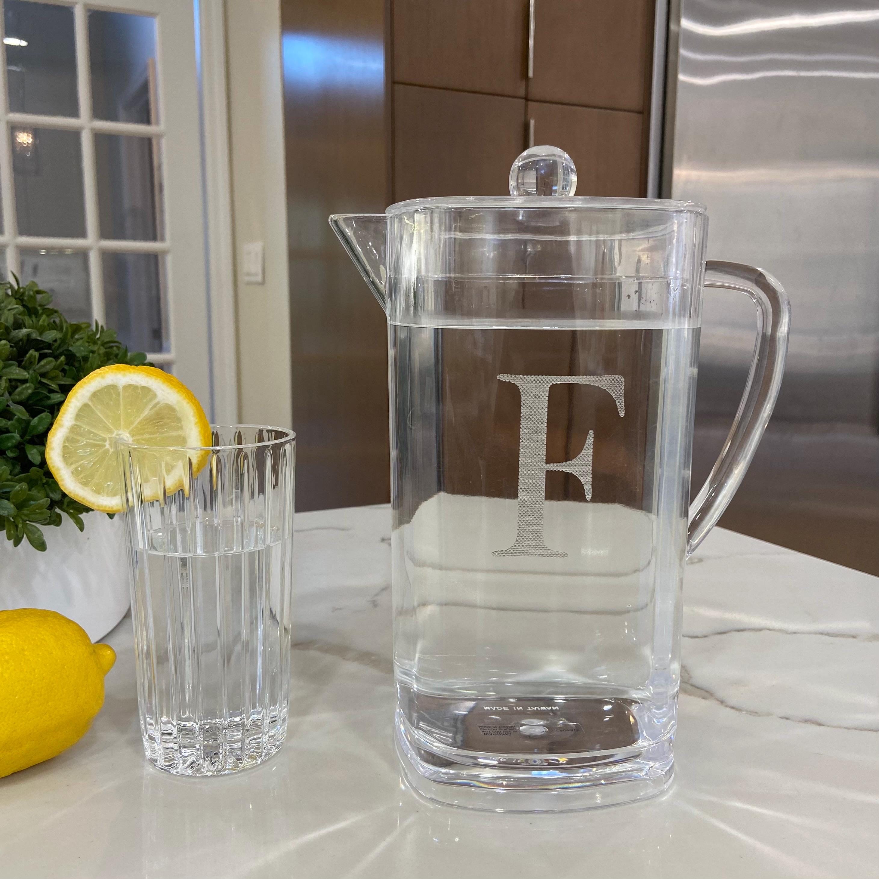 Engraved and Monogrammed Acrylic Pitcher With Cover - Etsy