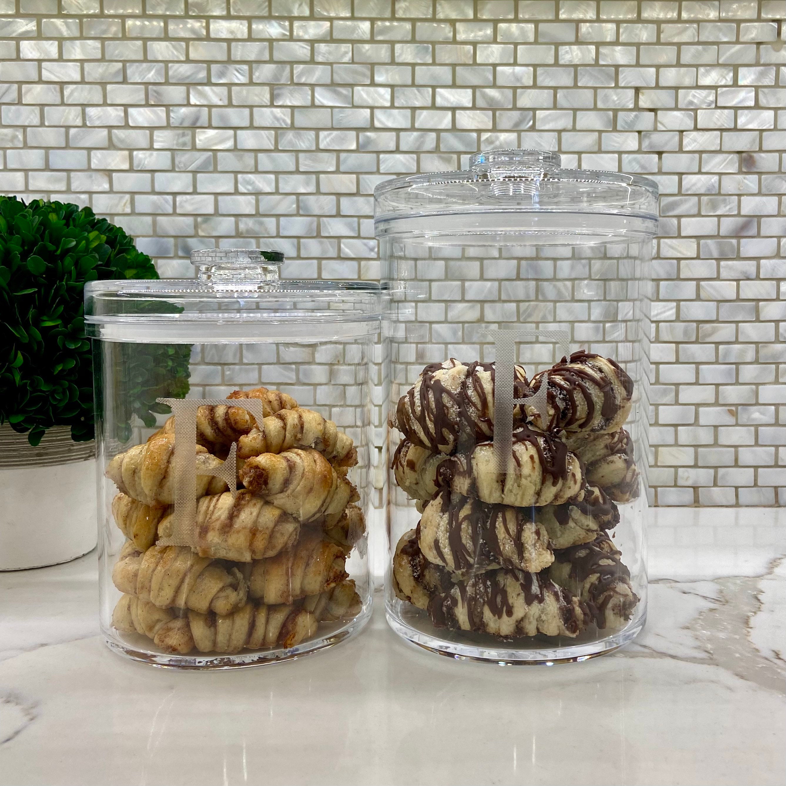 Personalized Engraved Lucite Round Cookie Jar With Air Tight Cover 98 ...