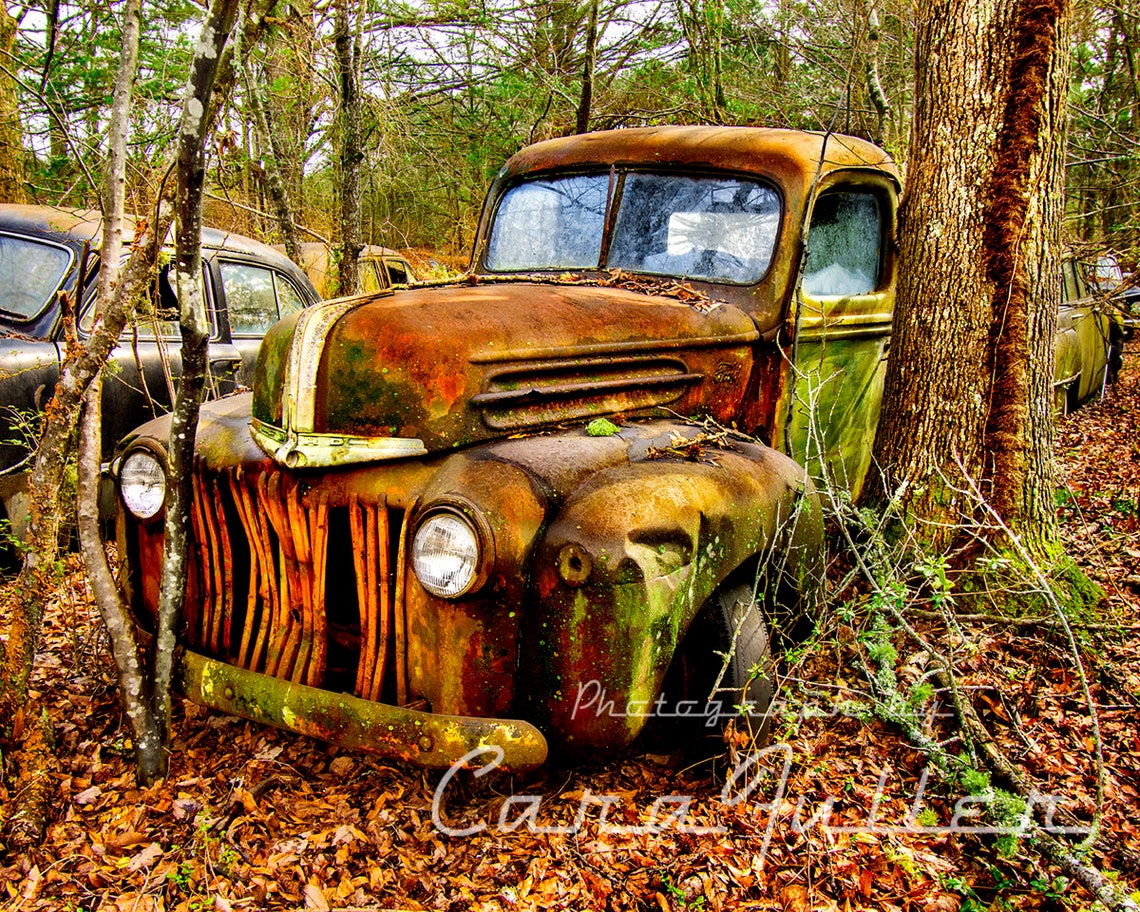 Photograph of a 1946 1947 Rusty Ford Pickup Truck in the - Etsy