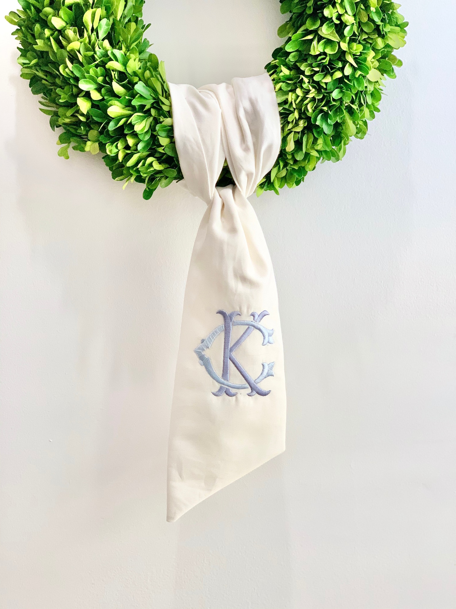 Interlocking Monogram Sash for Wreath or Bow; Front Door, Housewarming ...