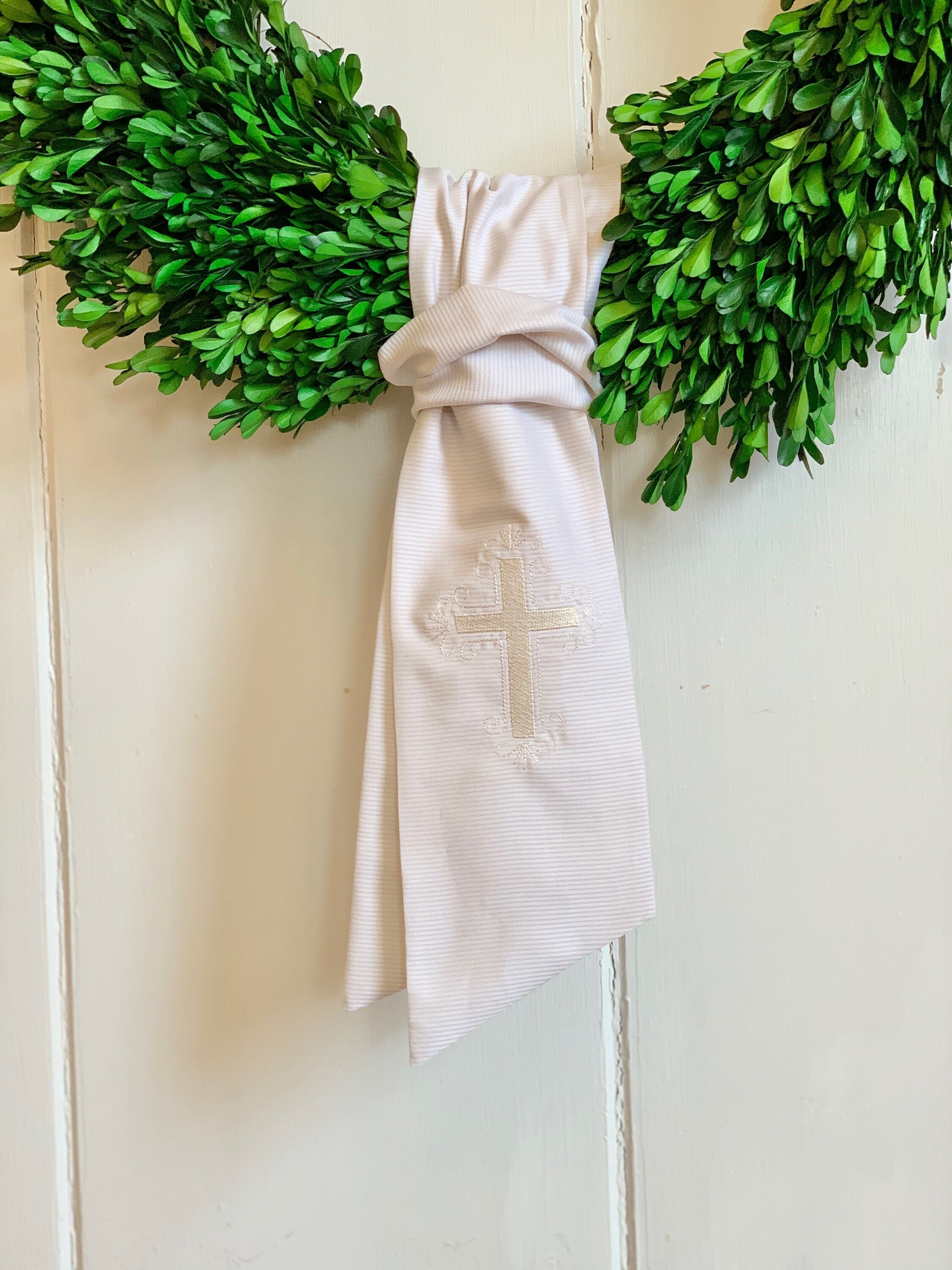 Cross Wreath Sash/door Ribbon Christian Memory Christmas | Etsy