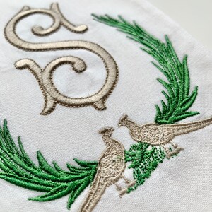 Pheasant Crest With Monogram Door/wedding Sash, Bridesmaid Gift ...