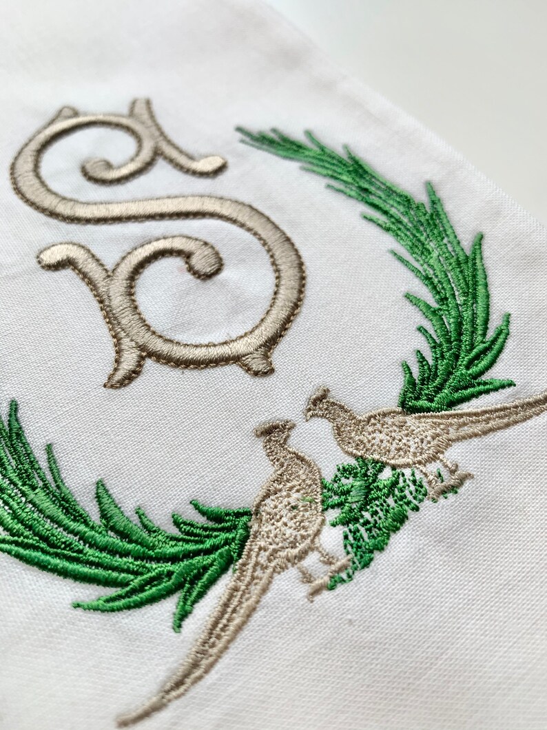 Pheasant Crest With Monogram Door/wedding Sash Bridesmaid - Etsy