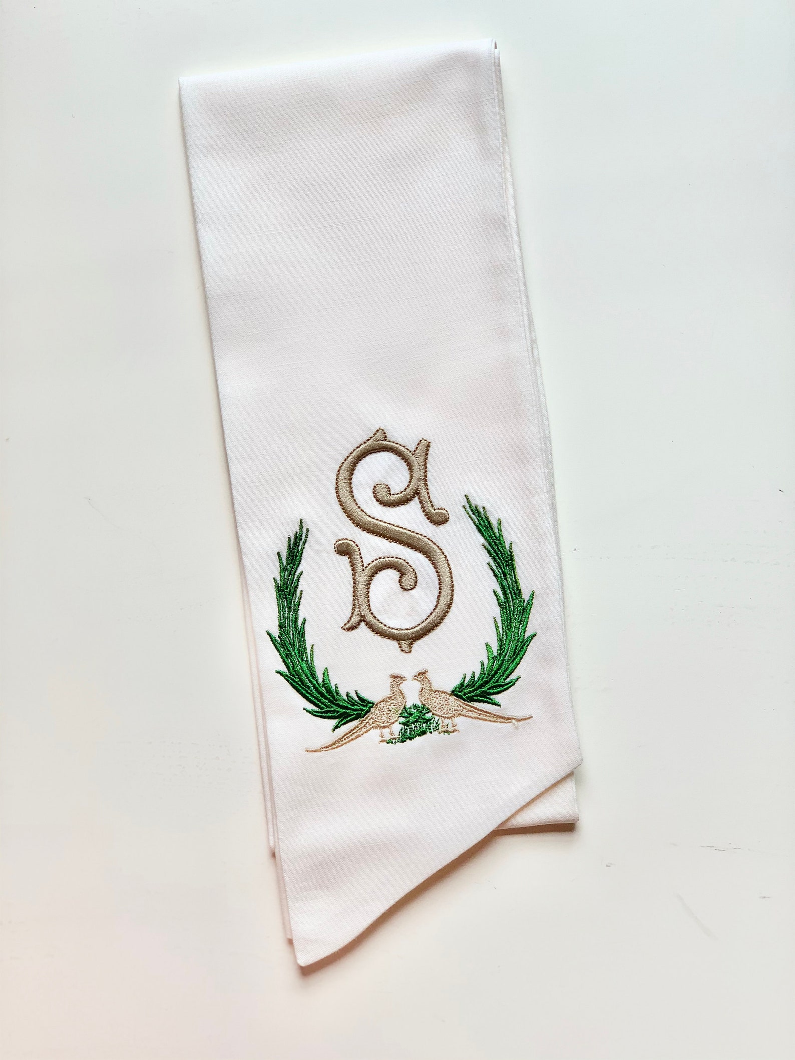 Pheasant Crest With Monogram Door/wedding Sash Bridesmaid - Etsy