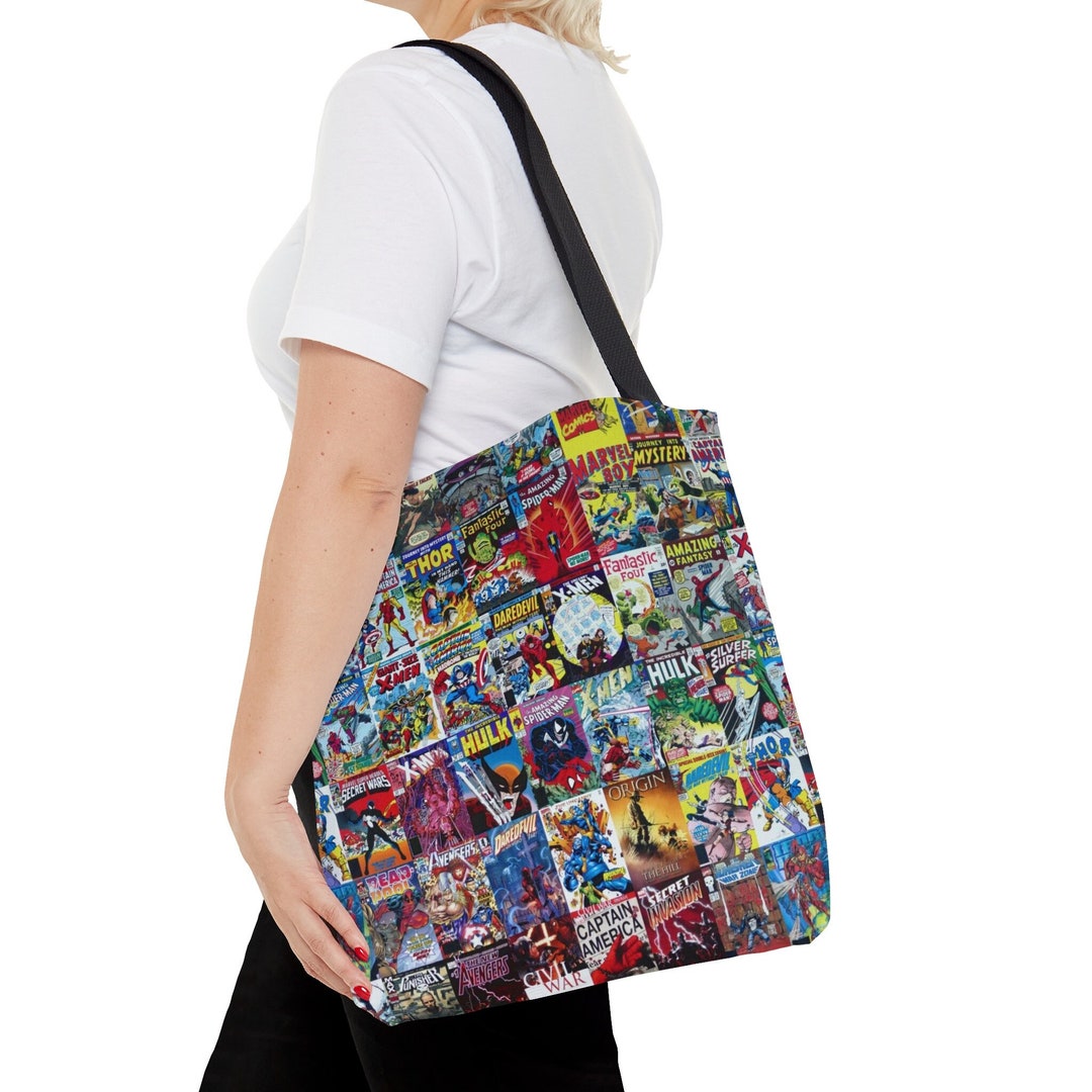 Comic Book Tote Bag, Superhero Shoulder Bag, Carry All, Superhero Comic ...