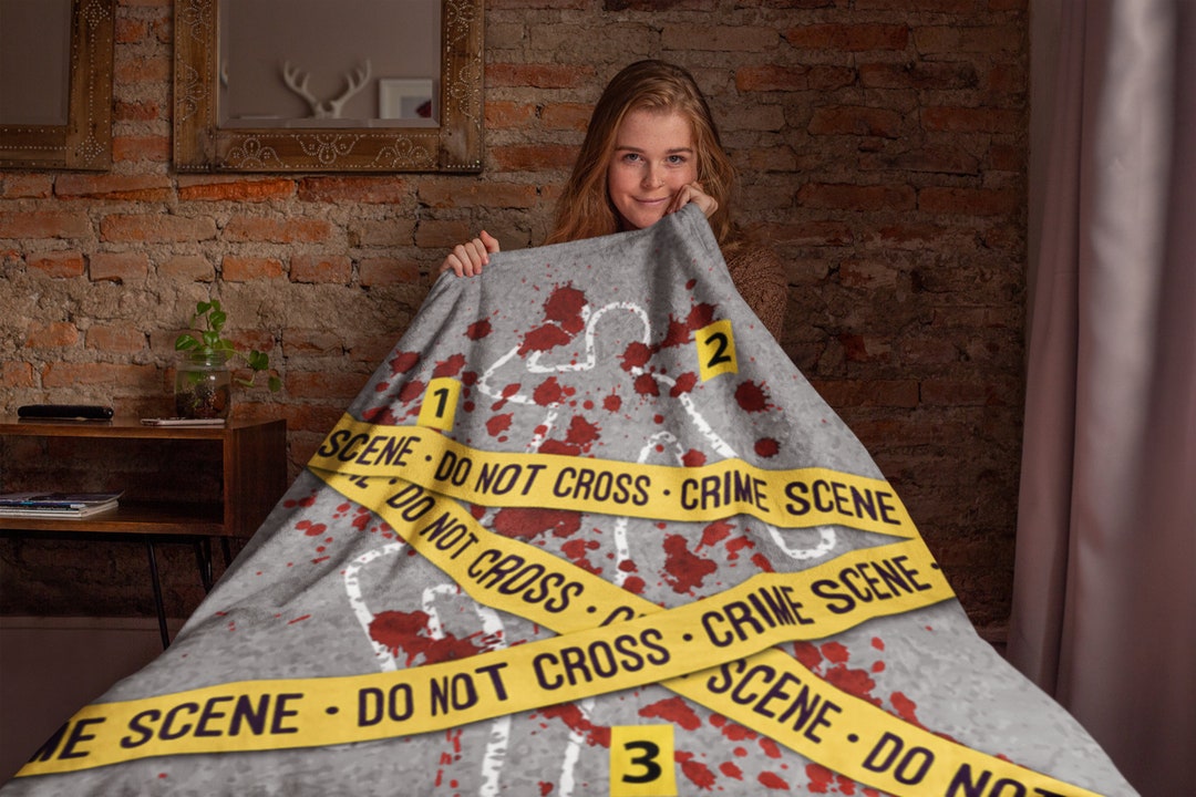 Crime Scene Halloween Decor Blanket, Super Soft True Crime Junkie Gift ...