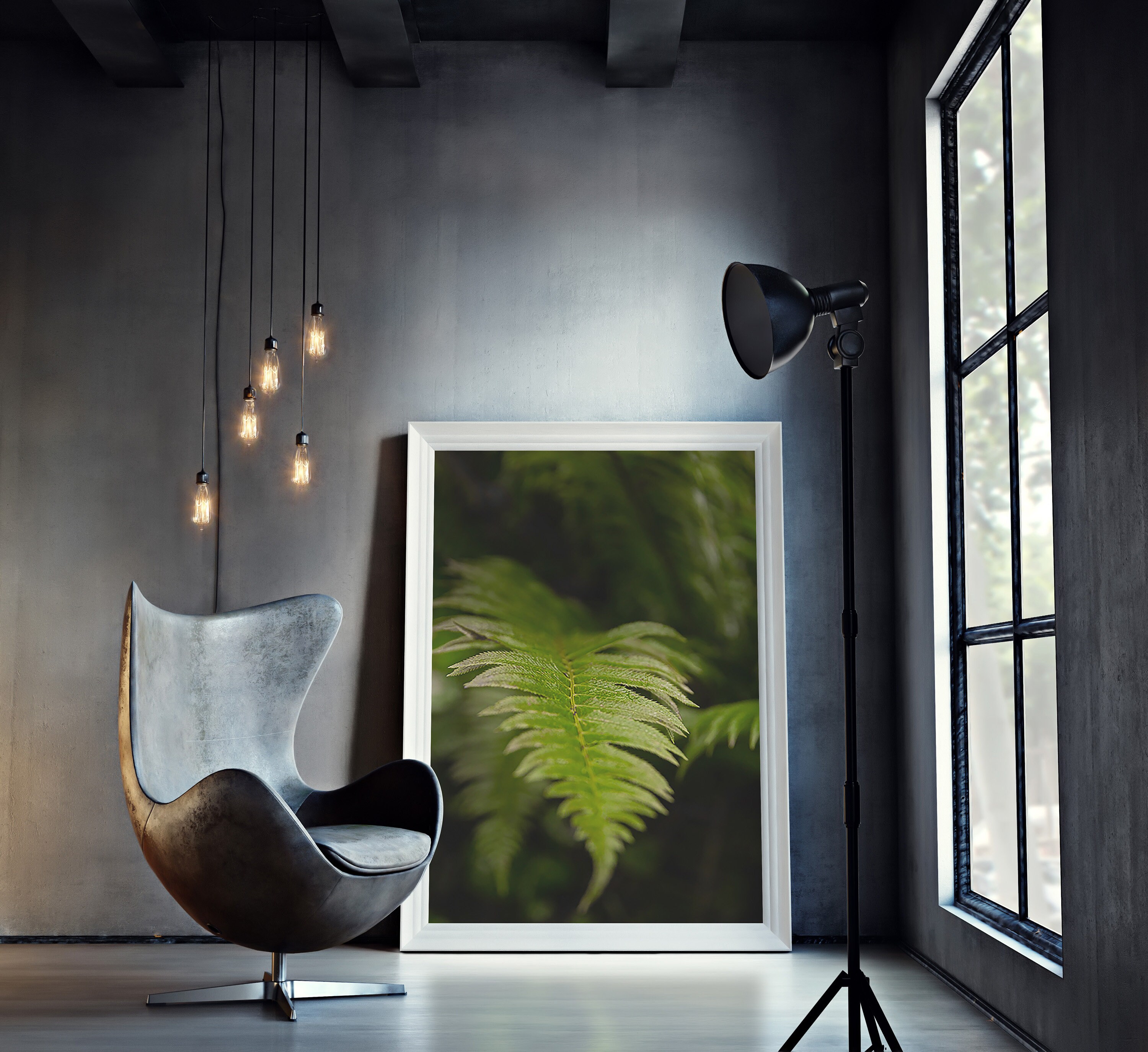 Fern Flow Print Nature Photography Canvas Wall Art Close-up Details ...