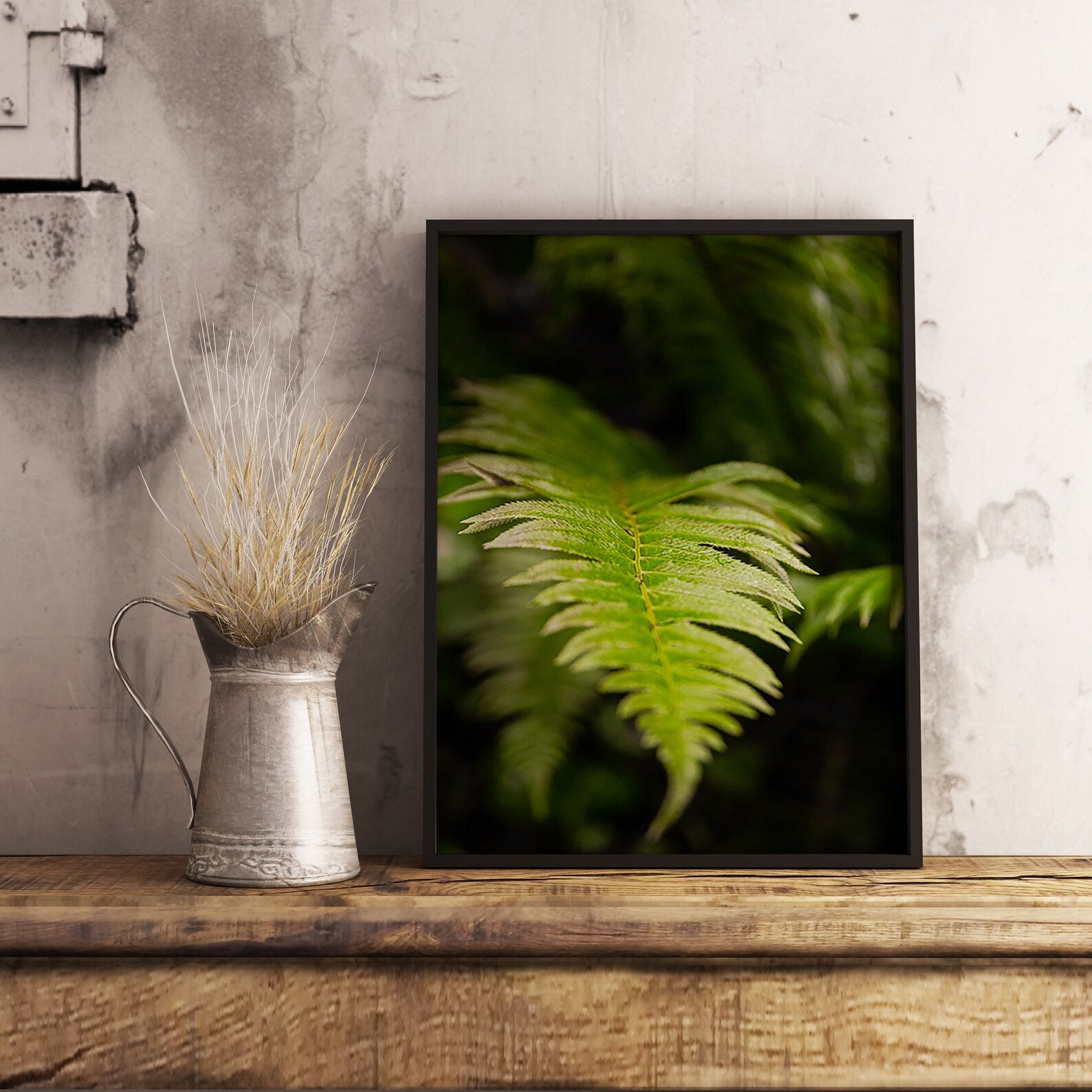 Fern Flow Print Nature Photography Canvas Wall Art Close-up Details ...
