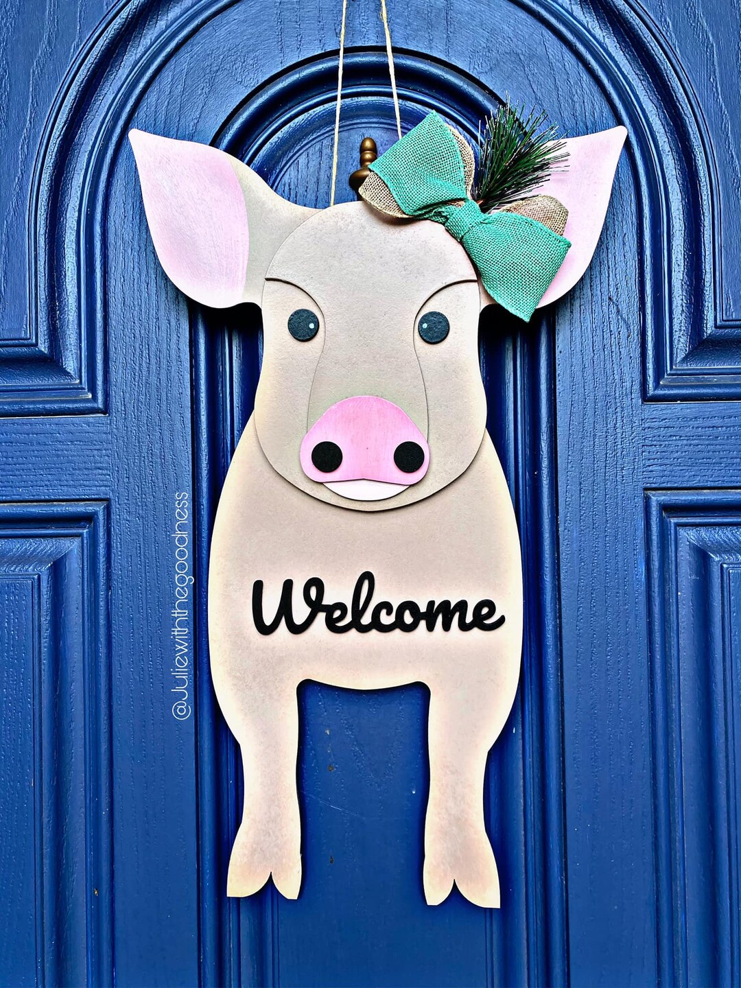 Pig Head Custom Hanger Cut Out Pig Sign for Front Door - Etsy
