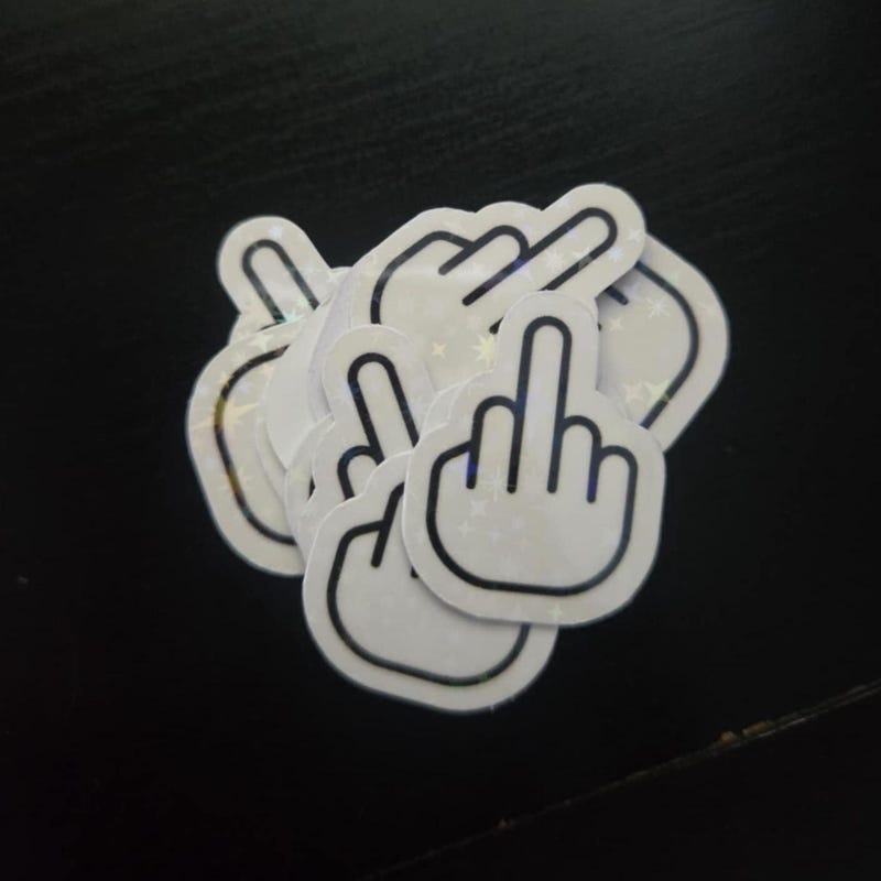 Middle Finger Decal - Etsy