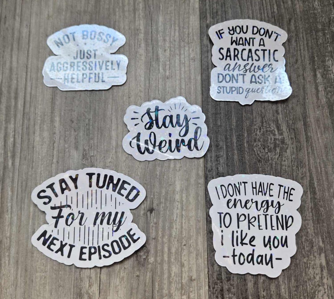 Holographic Sarcastic Sticker Set - Funny/snarky Vinyl Decals (set of 5 ...