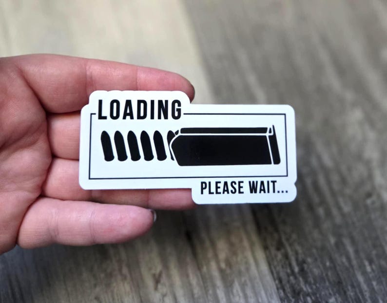 Loading… Please Wait Sticker | Funny Gun Magazine Vinyl Decal | Black ...