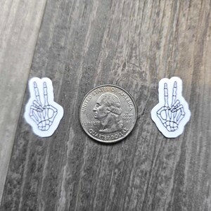 Tiny Skeleton Peace Sign Stickers - FUN 1” Gothic Hand Sign Decal - Etsy