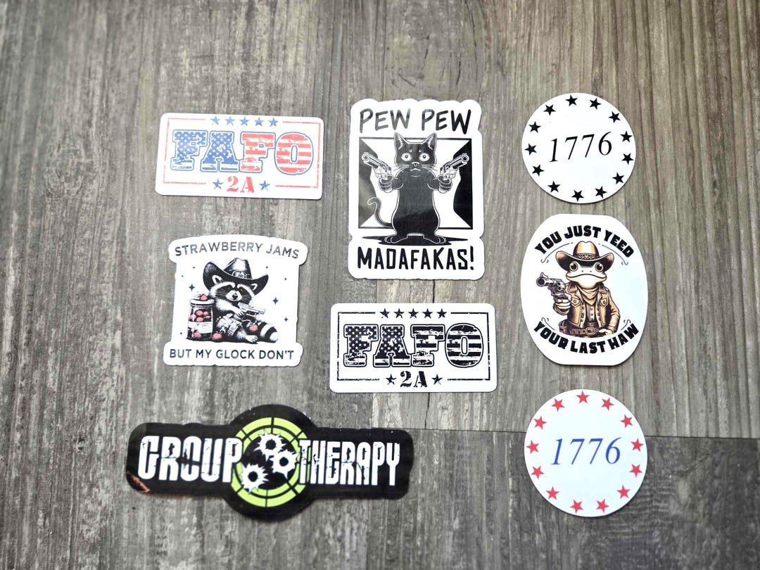 Funny 2A Sticker Set - Patriotic and Tactical Humor Stickers - 8-pack ...