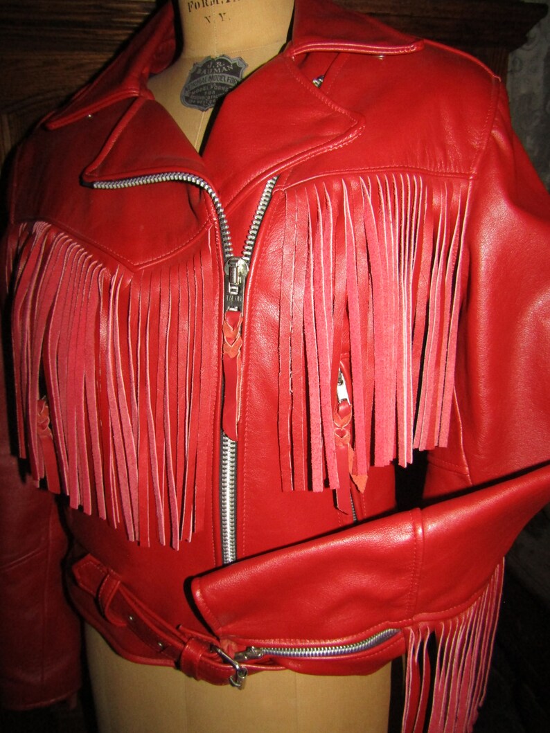 Branded Garments Inc. Leather Jacket Red Quilted - Etsy